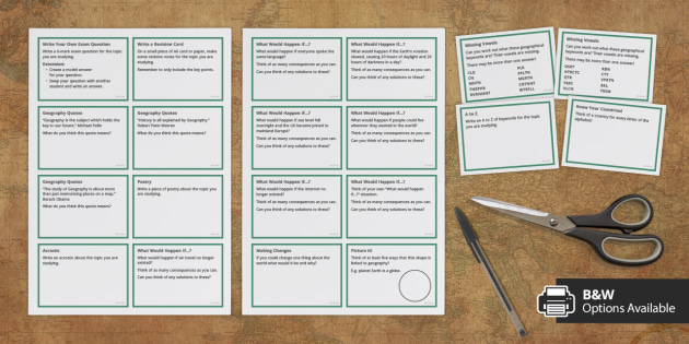 Geography Challenge Cards (teacher made)