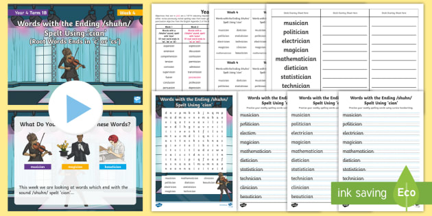 Year 4 Term 1B Week 4 Spelling Pack