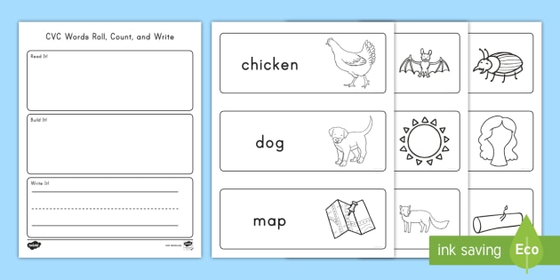 * NEW * CVC Words Read, Build, and Write Activity - early childhood ...
