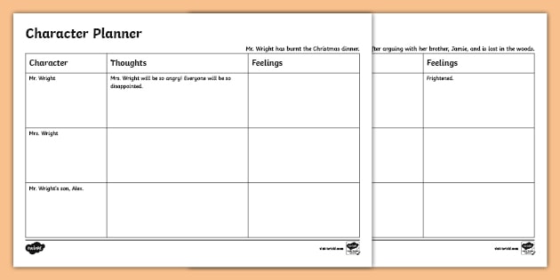 Character Emotions Writing Activity