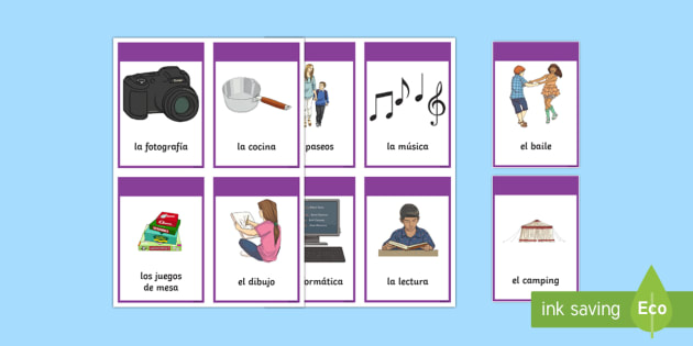 Favourite Hobbies Flashcards Spanish (teacher made)