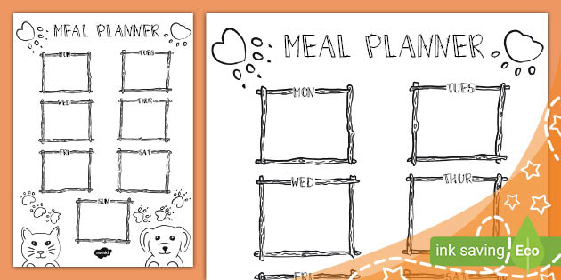 Animal-Themed Meal Planner Bullet Journal Page