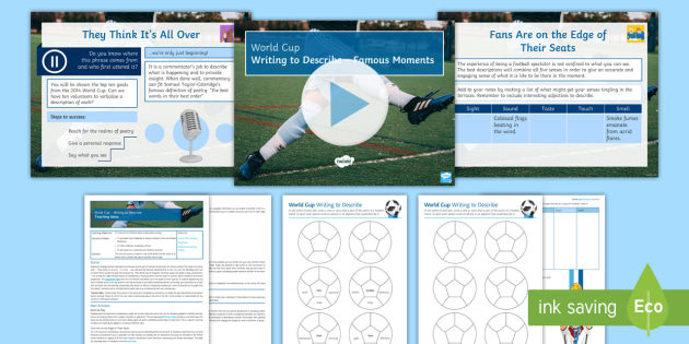Famous World Cup Moments: Writing to Describe Lesson Pack