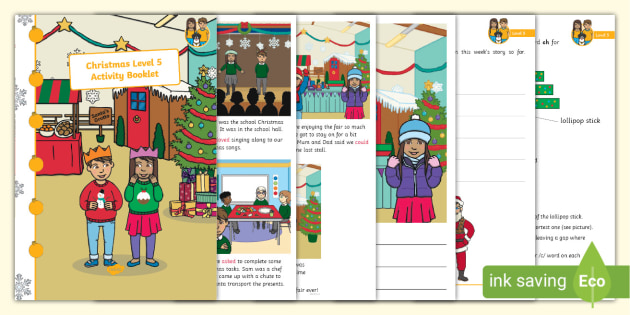 Christmas Phonics Level 5 Activity Booklet (teacher made)