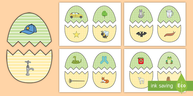 Easter Phonics Level 1 Aspect 4: Rhyming Egg Match