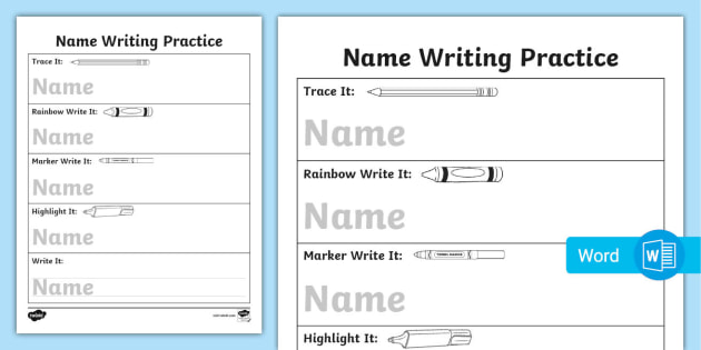 Editable Name Writing Practice Activity (teacher made)