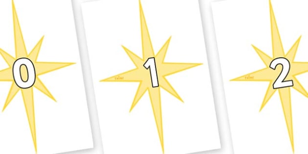 FREE! - Numbers 0-31 on Christmas Stars (teacher made)