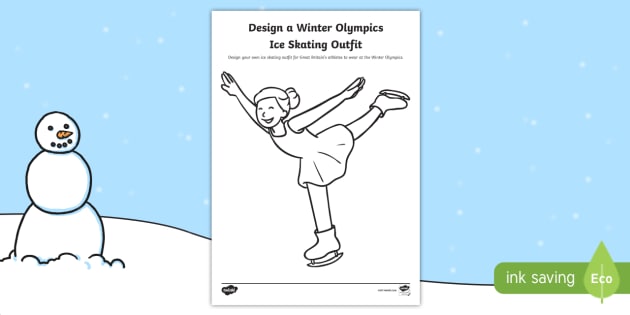 KS1, EYFS, Design a Winter Olympics Ice Skating Outfit Worksheet ...