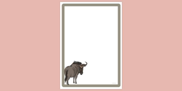 FREE! - Wildebeest Page Border | Page Borders | Twinkl
