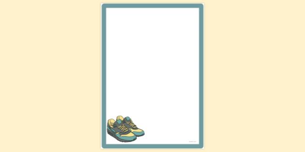 FREE! - Simple Blank Trainers Page Border | Page Borders | Twinkl