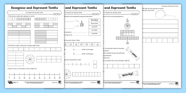 👉 Representing Tenths Differentiated Activity Sheet