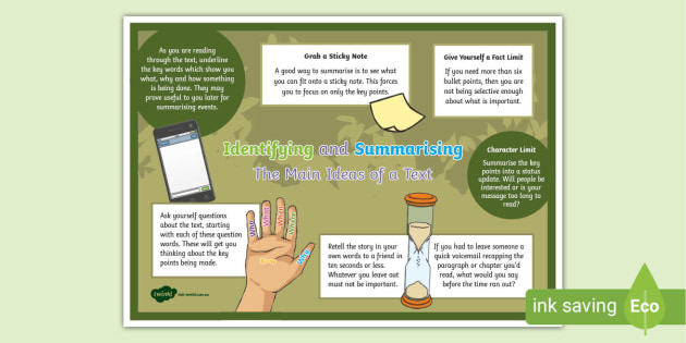 How to Write a Good Summary of a Story - Display Poster