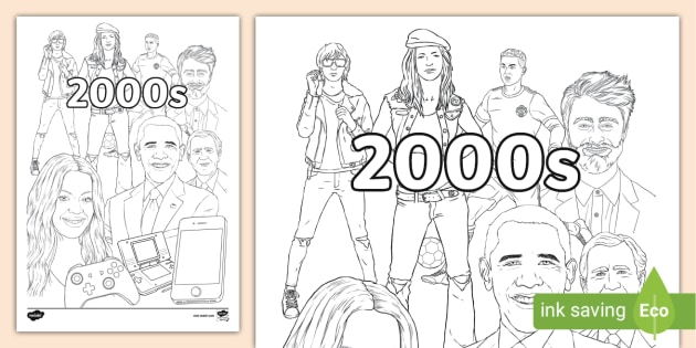 2000s Colouring Page (teacher made)