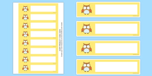 Cute Owl Themed Gratnells Tray Labels (teacher made)