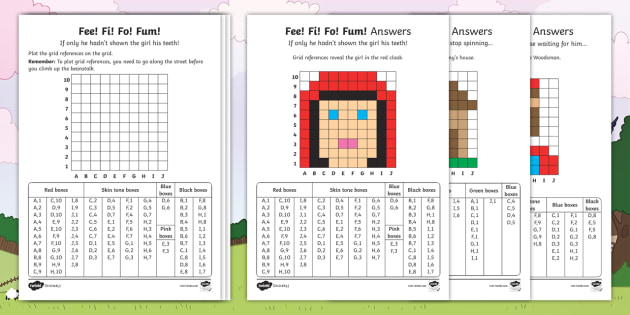 Fee! Fi! Fo! Fum! Grid References Worksheets