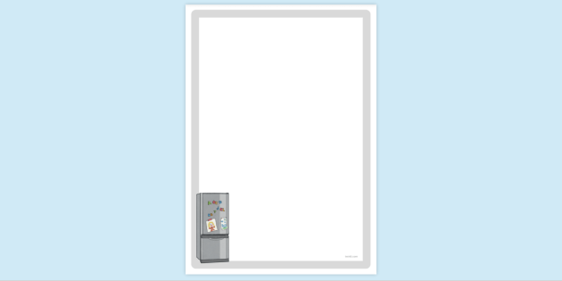 FREE! - Simple Blank Fridge With Magnets Page Border | Page Borders