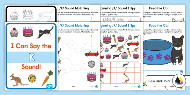 Initial Sound /K/ Articulation Booklet (Teacher-Made)