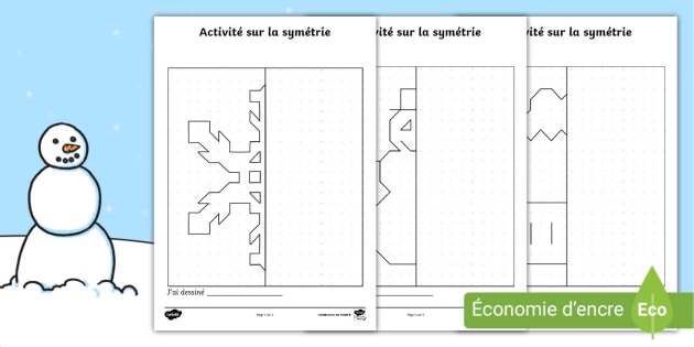Activité sur la symétrie sur le thème de l'hiver