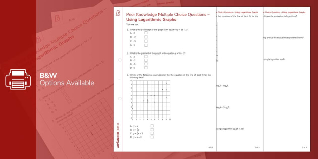 👉 Using Logarithmic Graphs Prior Knowledge Multiple Choice