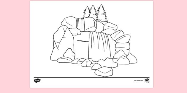 FREE! - Waterfall Colouring | Colouring Sheets
