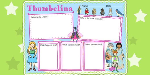 Thumbelina Story Review Writing Frame (teacher made)