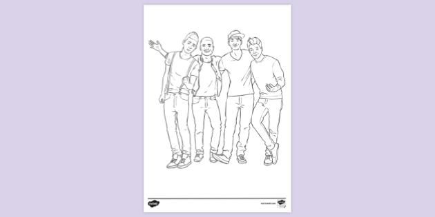 Boy Band Colouring | Colouring Sheets