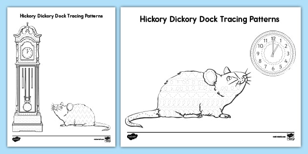 Hickory Dickory Dock Tracing Patterns Activity