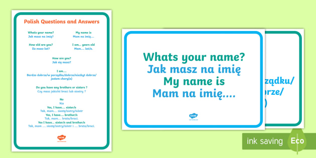Polish Questions and Answers A4 Display Poster - English/Polish