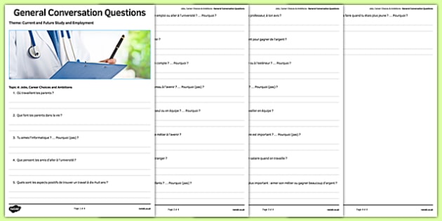 Jobs, Career Choices and Ambitions Themed General Conversation Questions