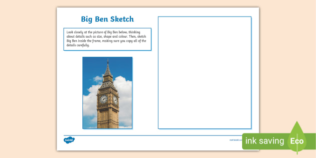 Big Ben Sketching Activity (teacher made)