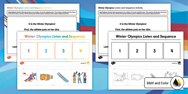 Winter Olympics Listen and Sequence Activity