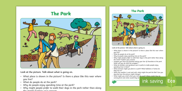 The Park Oral Language Worksheet / Worksheet (teacher made)
