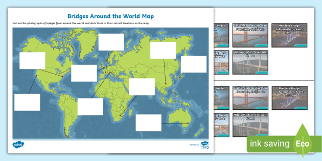 Bridges Around the World Map Activity - Twinkl