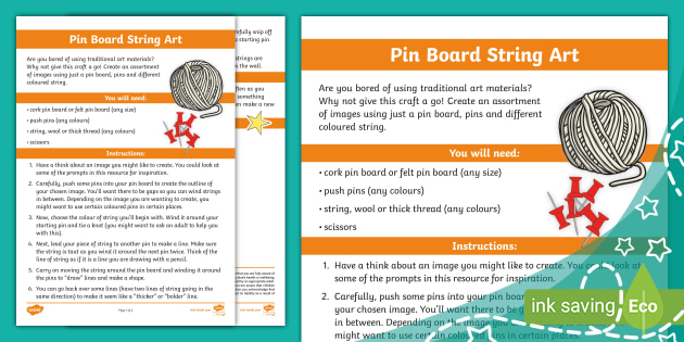 Pin Board String Art (teacher made)