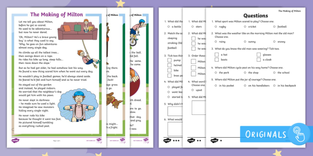 The Making of Milton Differentiated Comprehension Go Respond Worksheet