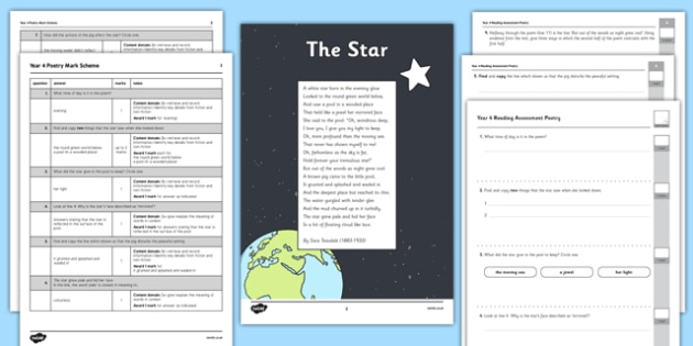Poetry Comprehension Year 4 Assessment | Primary Resources