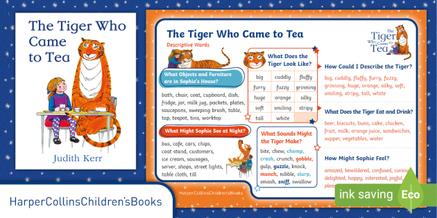 'The Tiger Who Came to Tea' Descriptive Word Mat - Twinkl