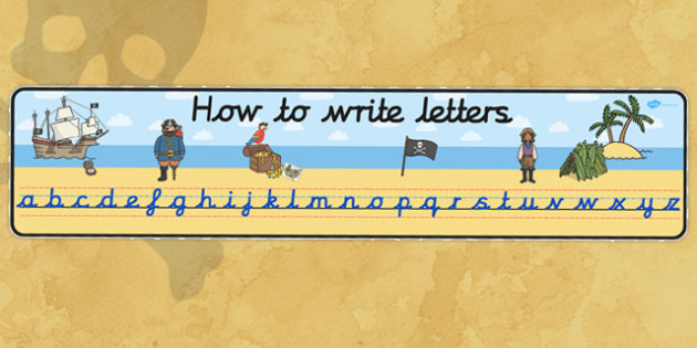 Cursive Alphabet Display Banner Pirates (teacher made)