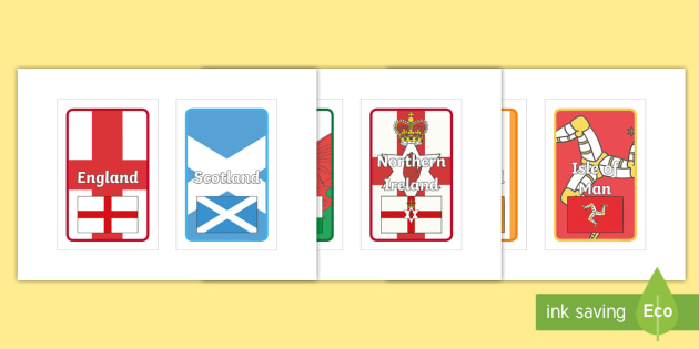 British Isles Flags Prompt Frame - British Isles Flags Group Table Signs
