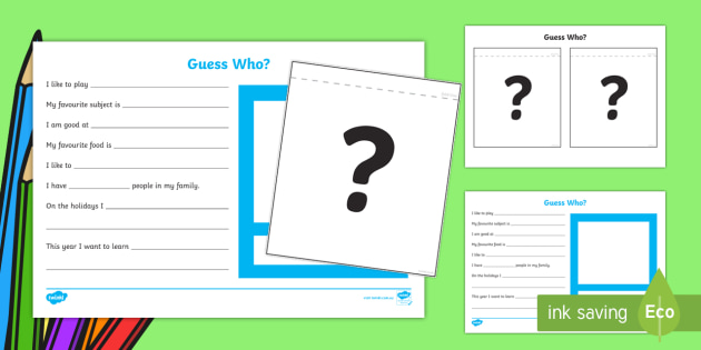 Guess Who? Back to School Worksheet / Worksheet