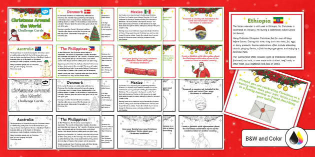 Christmas Around the World Challenge Cards (teacher made)