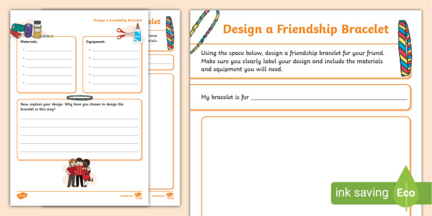 Design a Friendship Bracelet Activity Sheet,friends