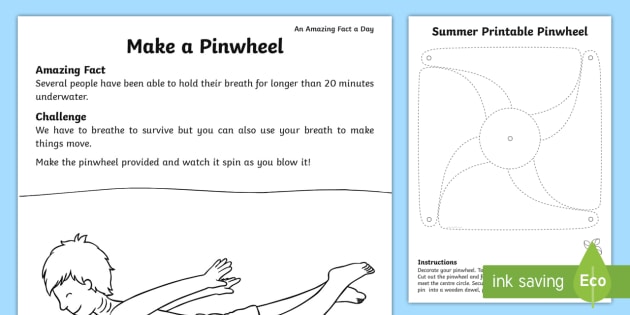 Make a Pinwheel Worksheet / Worksheet (teacher made)