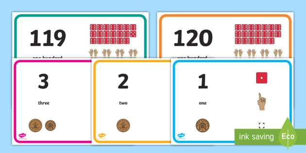 Visual Number Line Posters 0 to 120 (teacher made)