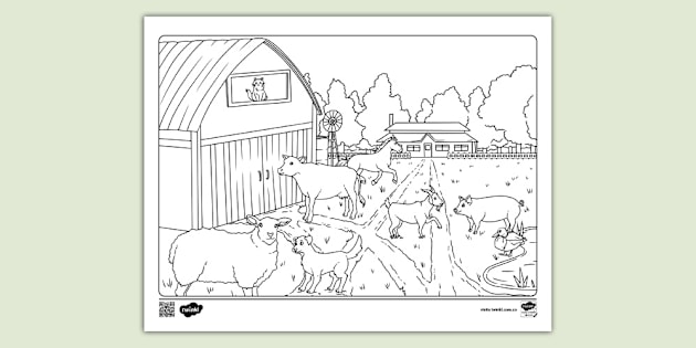 Página Para Colorear De La Granja