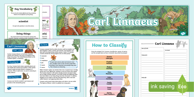 Carolus Linnaeus Classification Taxonomy Contributions Carl Linnaeus: