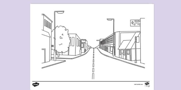 FREE! - Street Road Town Centre | Colouring Sheets