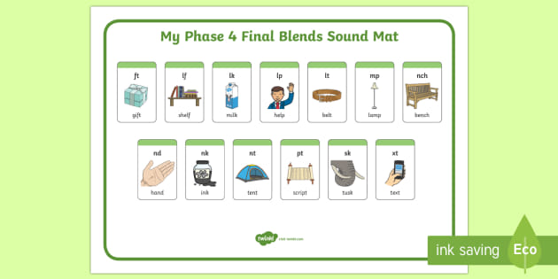 Phase 4 Final Blends Sound Mat (teacher made)