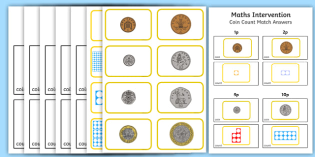 Maths Intervention Coin Count Matching (teacher made)