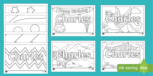 FREE! - Charles Name Simple Colouring Activity Sheet